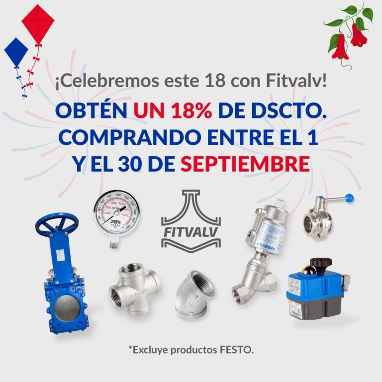 🎉 Descuento Fiestas Patrias: 18% en válvulas industriales Fitvalv y Genebre – Fitvalv